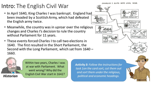 Causes of the English Civil War Card Sort | Teaching Resources