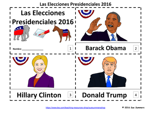 Spanish U.S. Presidential Election 2 Emergent Reader Booklets - Las ...