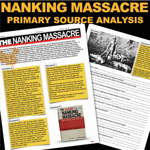 World War II Nanking Massacre/Rape of Nanking Primary Source Analysis ...
