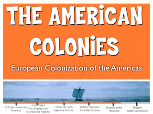 The American Colonies Powerpoint w/Presenter Notes, w/Video Clips ...