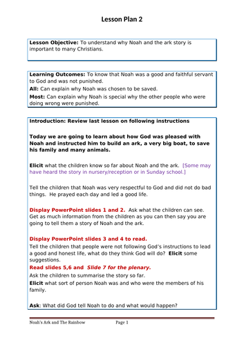 Noah's Ark, the Flood, Rainbow symbol: Presentations, 5 Lesson Plans ...