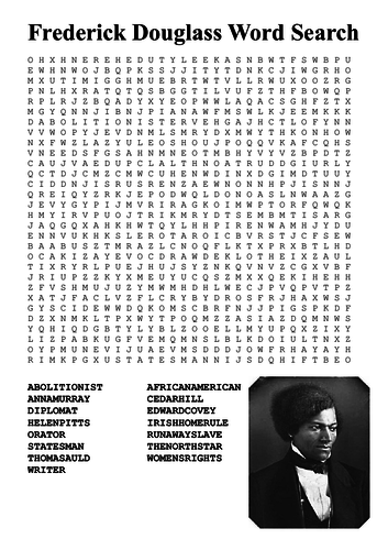 Frederick Douglass Word Search | Teaching Resources