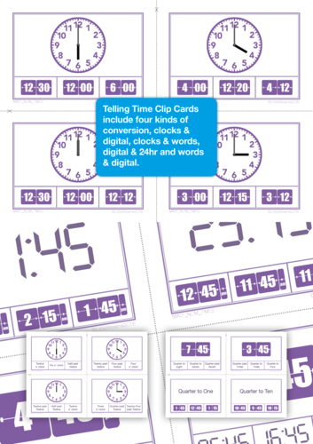 Telling the Time Clip Cards by LittleStreams - UK Teaching Resources - TES
