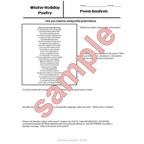 Christmas Hanukkah Activities Poetry Analysis & Acrostic Poem Writing ...