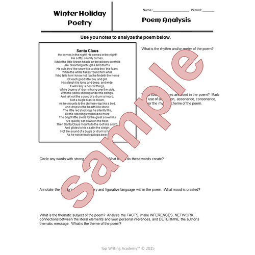 Christmas Hanukkah Activities Poetry Analysis & Acrostic Poem Writing ...