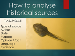 TADPOLE acronym for analysing sources + Pearl Harbor | Teaching Resources