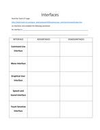 GCSE/iGCSE Interfaces worksheet | Teaching Resources
