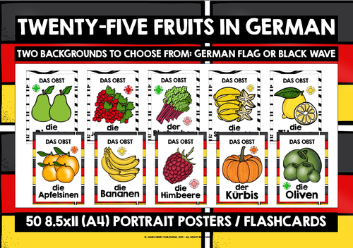 PRIMARY GERMAN FRUITS & VEGETABLES POSTERS FLASHCARDS | Teaching Resources