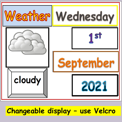 Calendar Adjustable/Editable Weather Pictures Days, Dates, Months ...