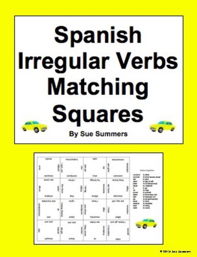 Spanish Irregular Verbs Matching Squares Puzzle - Verbos Irregulares ...
