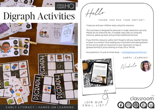 Digraph Activities - CH SH TH | Teaching Resources