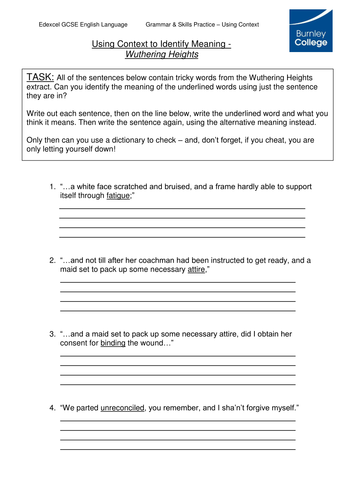19th Century Fiction Revision - Wuthering Heights | Teaching Resources
