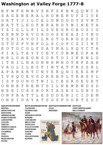 Revolutionary War Era 1763-83 (American Revolution) Word Search Pack ...