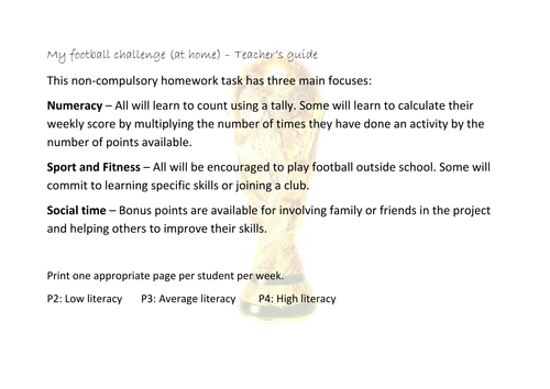 KS1 Football Challenge 2016-17 | Teaching Resources