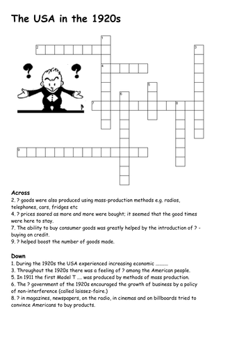 The USA in the 1920s Crossword | Teaching Resources