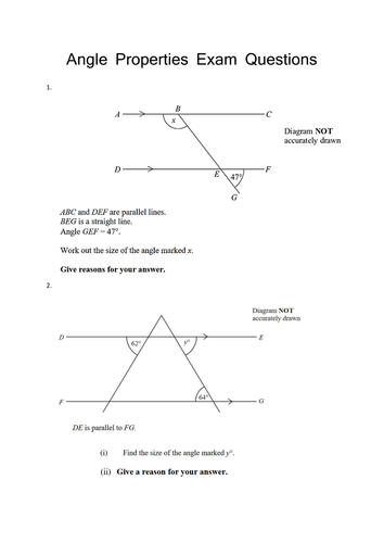 GCSE Angles - interior exterior and types of angles | Teaching Resources