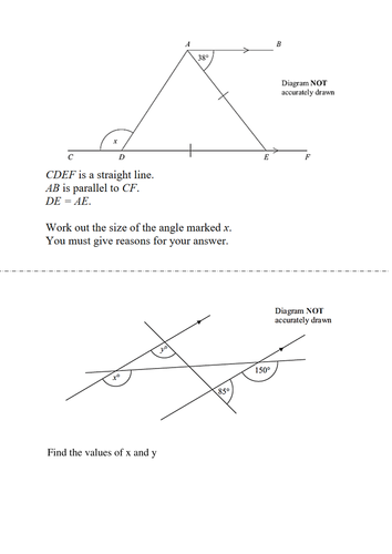 GCSE Angles - interior exterior and types of angles | Teaching Resources