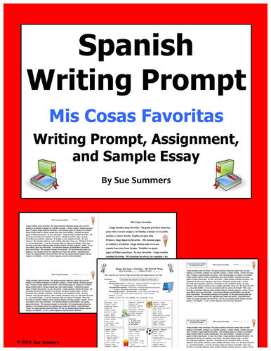 Spanish My Favorite Things Writing Prompt - Mis Cosas Favoritas ...
