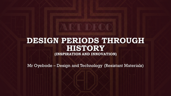 Design periods through history v(Inspiration and Innovation) | Teaching ...