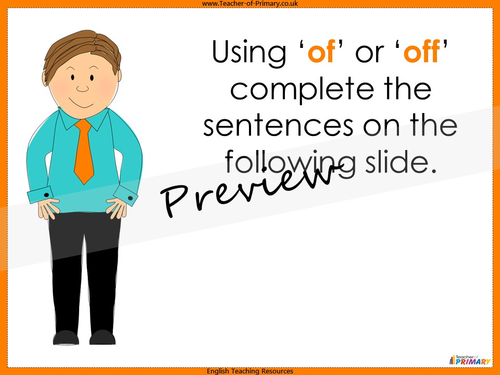 Easily Confused Words - Of and Off | Teaching Resources