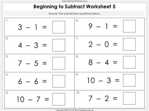 Let's Take Away - Beginning to Subtract | Teaching Resources