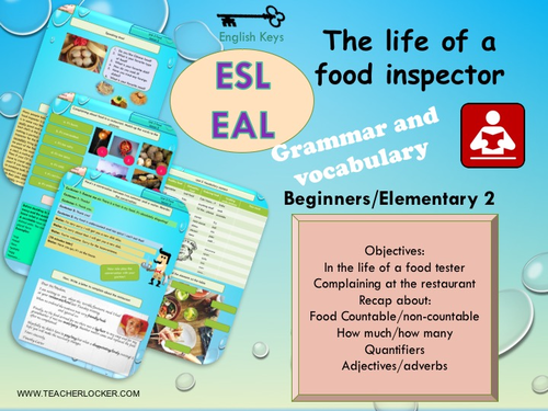 ESL Bundle for beginner/elementary : learn to speak about food ...