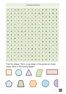 Functional Skills - 2D shapes - Wordsearch puzzle - with answers - E3 ...