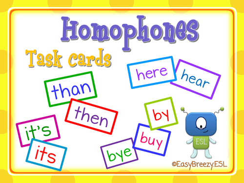 Homophones and Easily Confused Words Task Cards | Teaching Resources