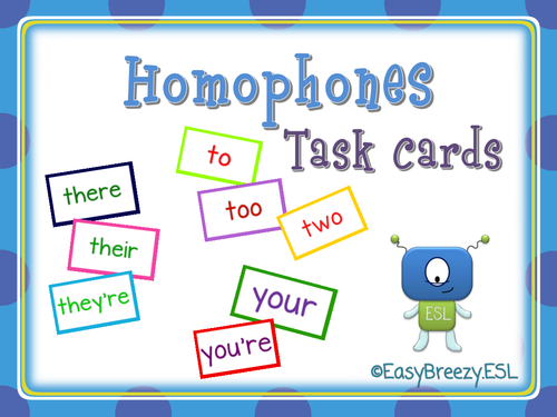 Homophones Task Cards | Teaching Resources