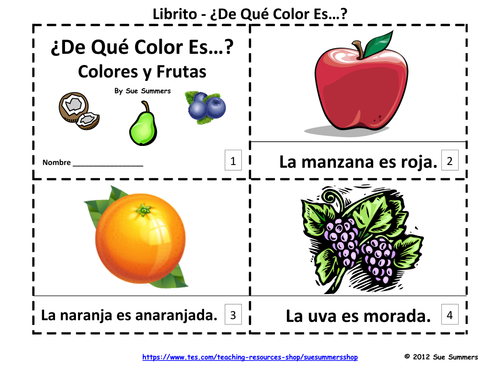 Spanish Colors and Fruit 2 Booklets - Los Colores y La Fruta | Teaching ...