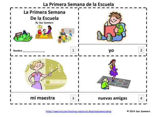 Spanish Back to School Emergent Readers Bundle - 6 Sets of 2 Booklets ...