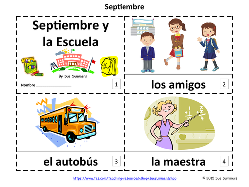 Spanish September and School 2 Emergent Reader Booklets | Teaching ...