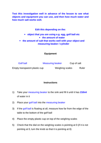 Investigation on Buoyancy 2 KS2 Lesson Plan and Resources | Teaching ...