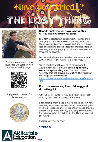 The Lost Thing by Shaun Tan: Creative ideas for literacy and art ...