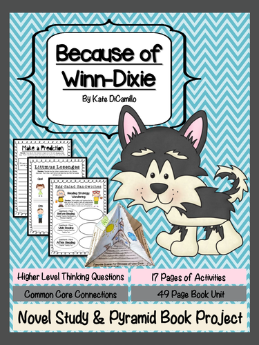 Because of Winn-Dixie {Novel Study & Story Pyramid Book Project ...