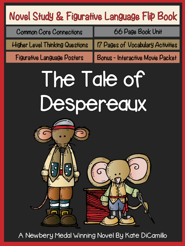 The Tale of Despereaux {Novel Study & Figurative Language Flip Book ...