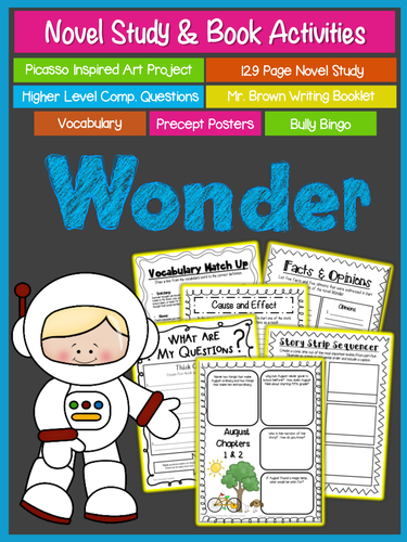 Wonder by R.J. Palacio {Comprehension, Art, Writing, Vocabulary ...
