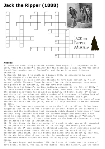 Jack the Ripper Puzzle Pack | Teaching Resources