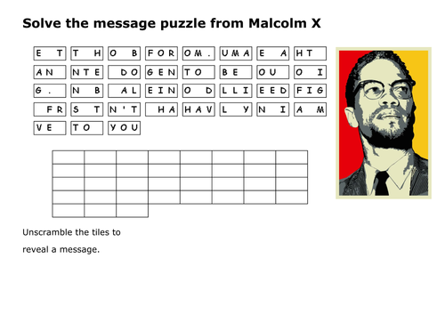 Malcolm X Puzzle Pack by sfy773 - Teaching Resources - TES