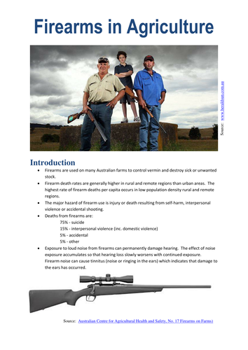 Firearms in Agriculture | Teaching Resources