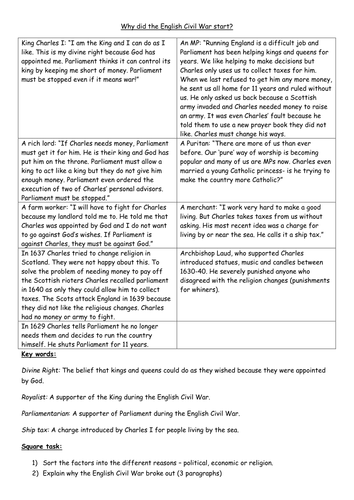 English Civil War | Teaching Resources