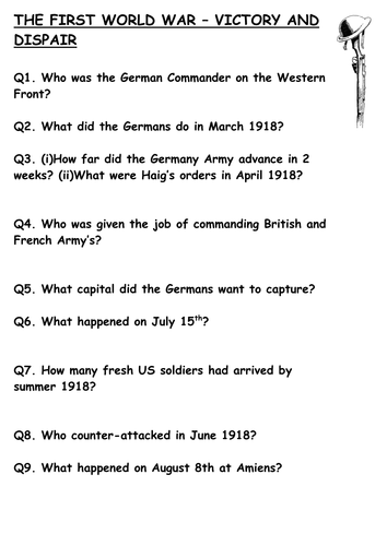 World War One In Colour Video Worksheets | Teaching Resources