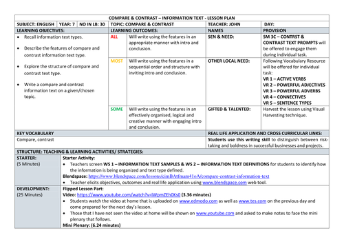 COMPARE & CONTRAST - INFORMATION TEXT by john421969 - UK Teaching ... COMPARE & CONTRAST - INFORMATION TEXT by john421969 - UK Teaching ...