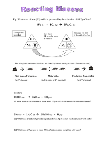 Reacting masses by ChrisB75 - Teaching Resources - TES Reacting masses by ChrisB75 - Teaching Resources - TES