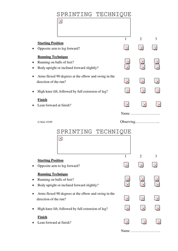 Athletics Reciprocal cards for javelin, shot put, sprinting, hurdles ...