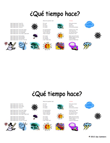 Spanish Weather Song With Actions - ¿Qué tiempo hace? | Teaching Resources
