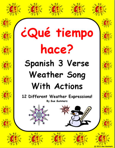 Spanish Weather Song With Actions - ¿Qué tiempo hace? | Teaching Resources