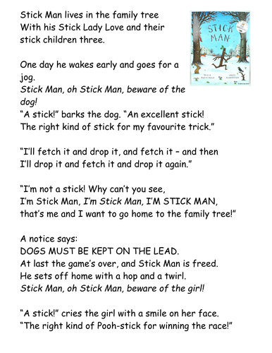 Stickman by Julia Donaldson Year 2 literacy plan and all resources ...