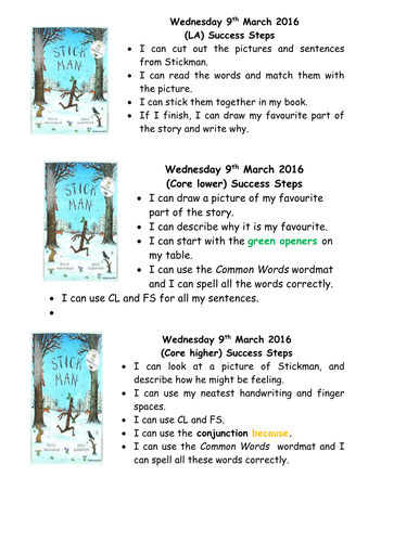 Stickman by Julia Donaldson Year 2 literacy plan and all resources ...