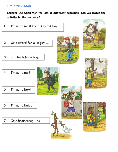 Stickman by Julia Donaldson Year 2 literacy plan and all resources ...